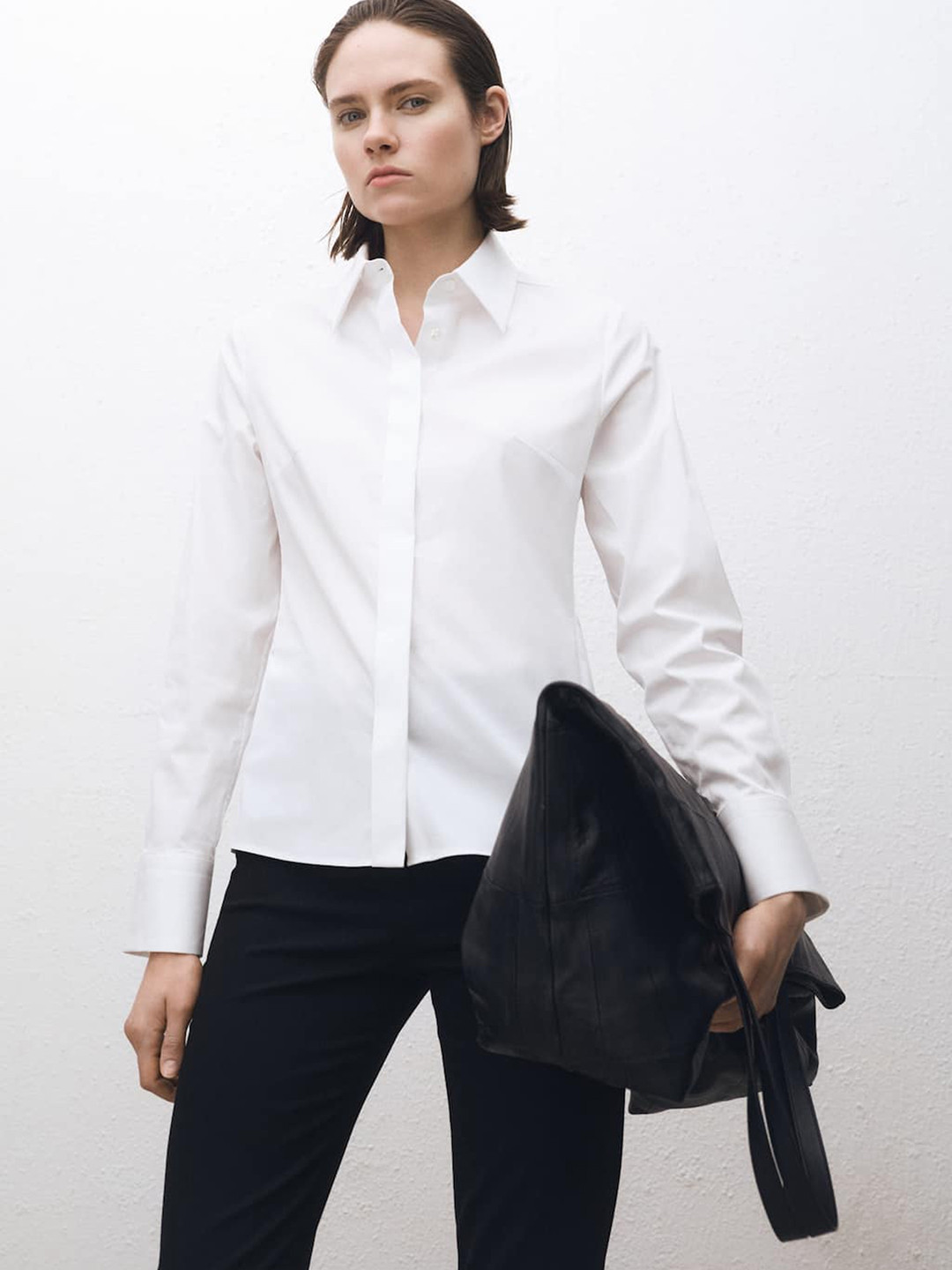 Buy MANGO SELECTION Slim Fit Formal Poplin Shirt - Shirts for Women ...