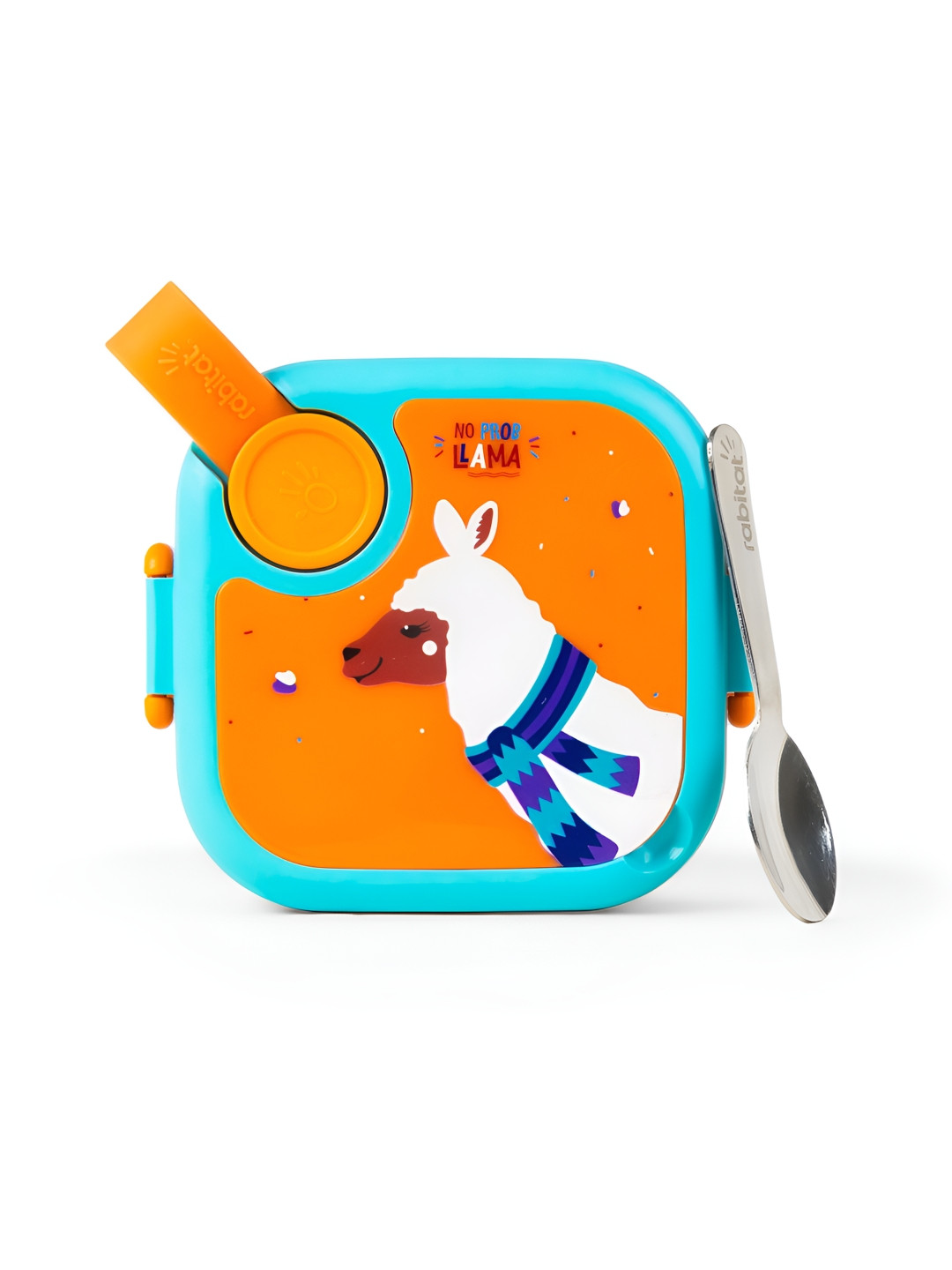 Buy Rabitat Lunchmate Mini Orange & Blue Printed Stainless Steel Easy ...