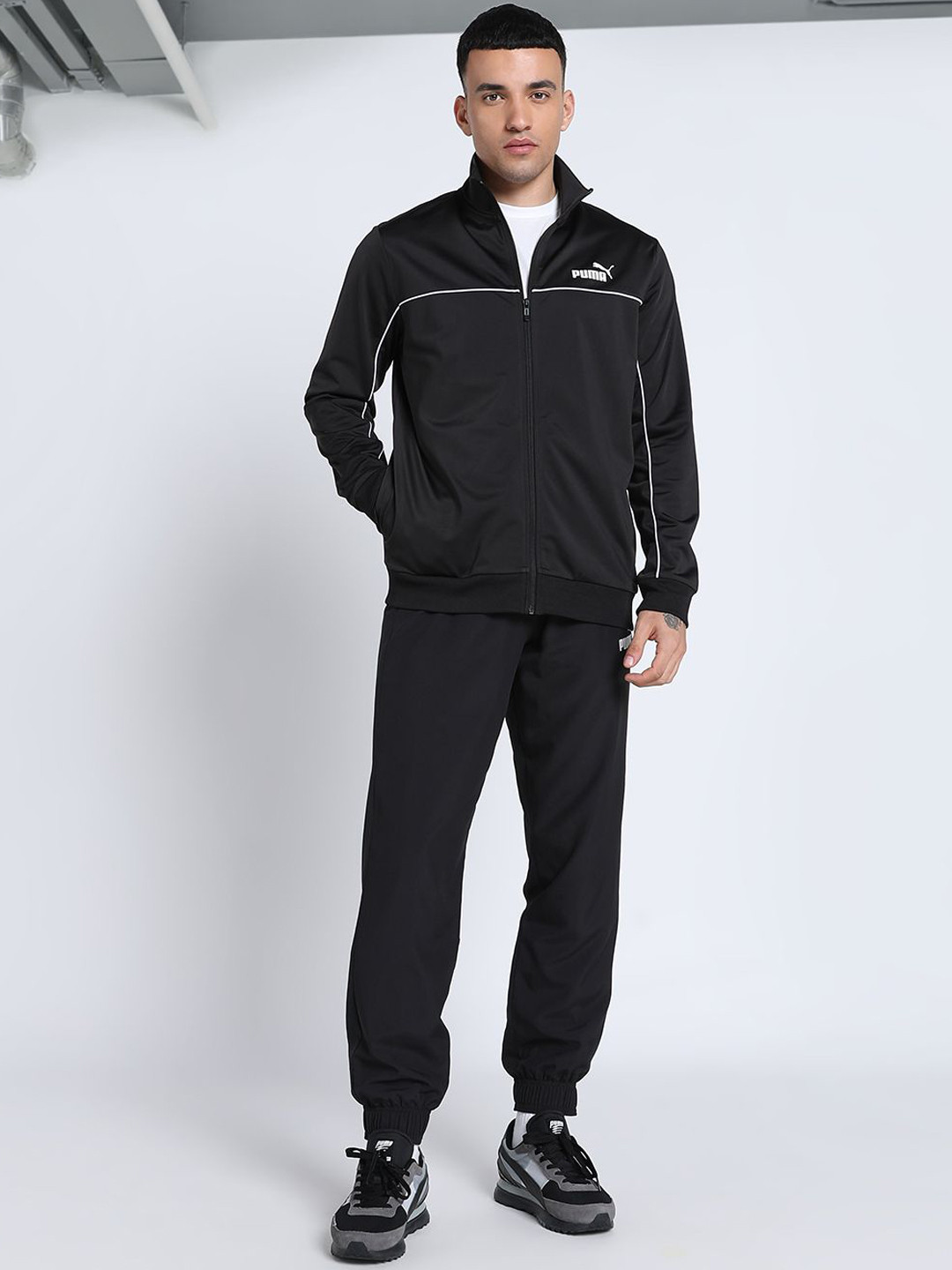 Buy Puma Men Piping Mock Coller Mid Rise Tracksuit - Tracksuits for Men ...