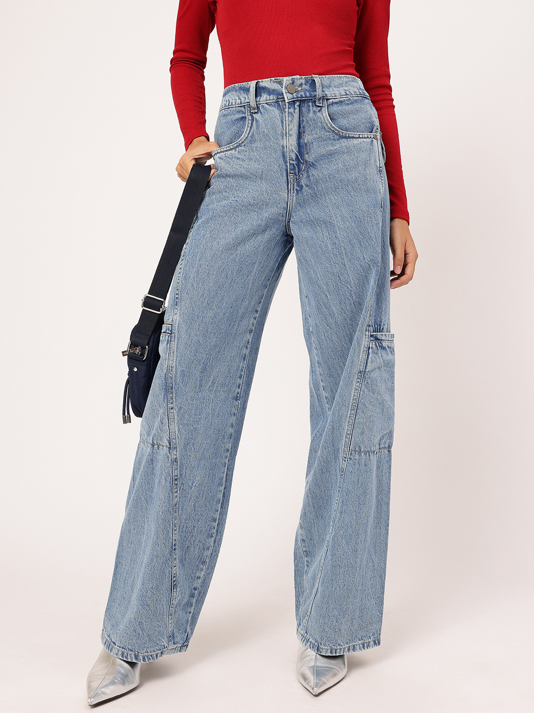 Buy DressBerry Women Street Wide Pure Cotton Cargo Style Jeans - Jeans ...