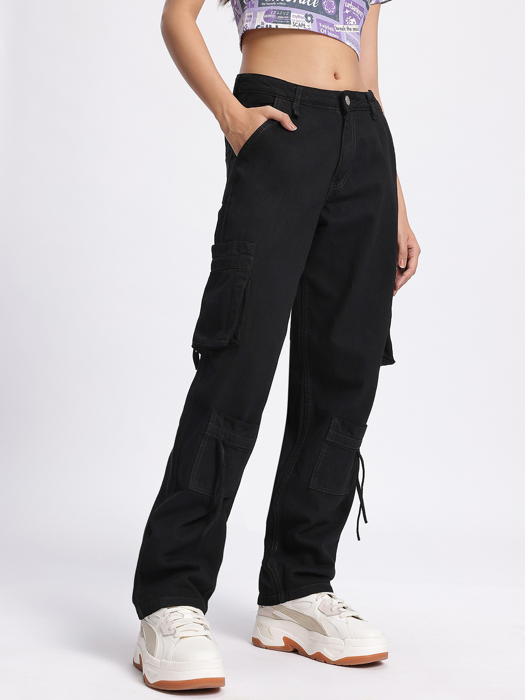 Buy The Roadster Lifestyle Co. Women Loose & Lively Skater Fit Cargo ...