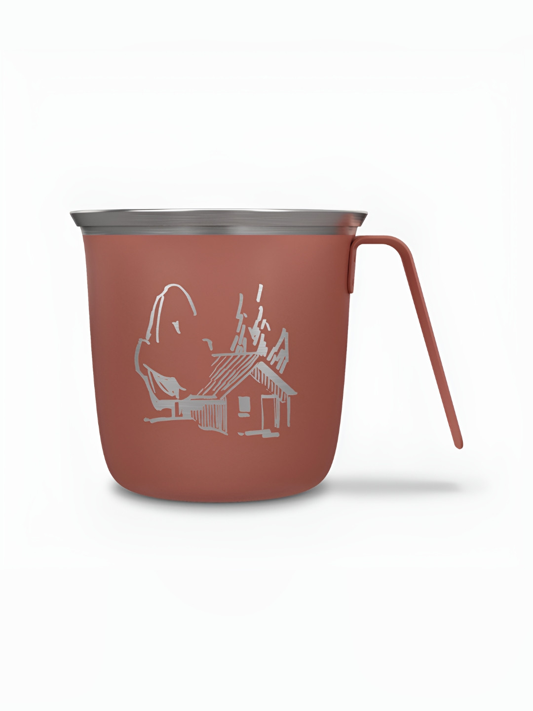 Buy Quechua By Decathlon Red & Grey Printed Stainless Steel Glossy Cup ...