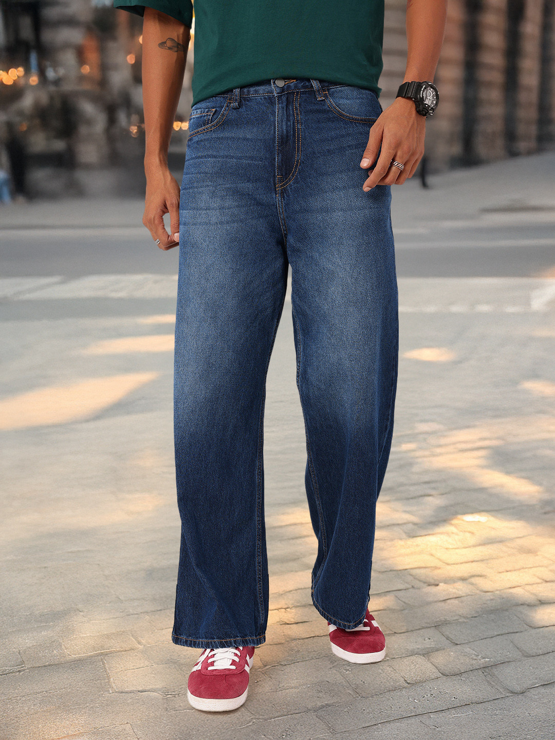 Buy Kook N Keech Men Light Fade Loose Baggy Fit Jeans - Jeans for Men ...