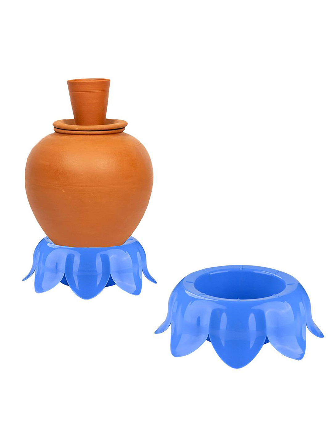 Buy Kuber Industries Blue 2 Pieces Water Pot Royal Matka Stands - Other ...