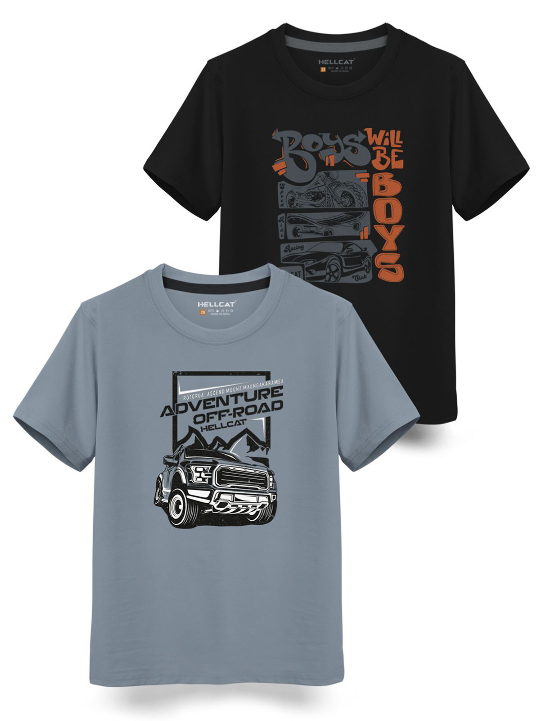 Buy HELLCAT Boys Typography 2 Printed T Shirt - Tshirts for Boys ...