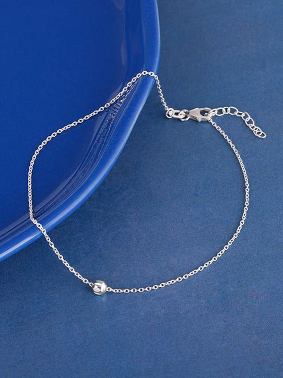 Buy GIVA 925 Silver Rhodium Plated Minimal Beaded Anklets - Anklet for ...