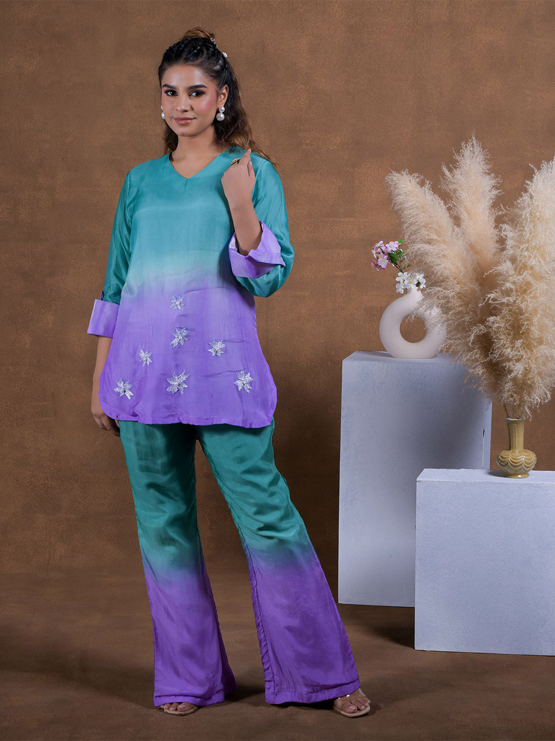 Buy Phulkari Forever Ombre Pure Silk Top - Tops for Women 32895825 | Myntra
