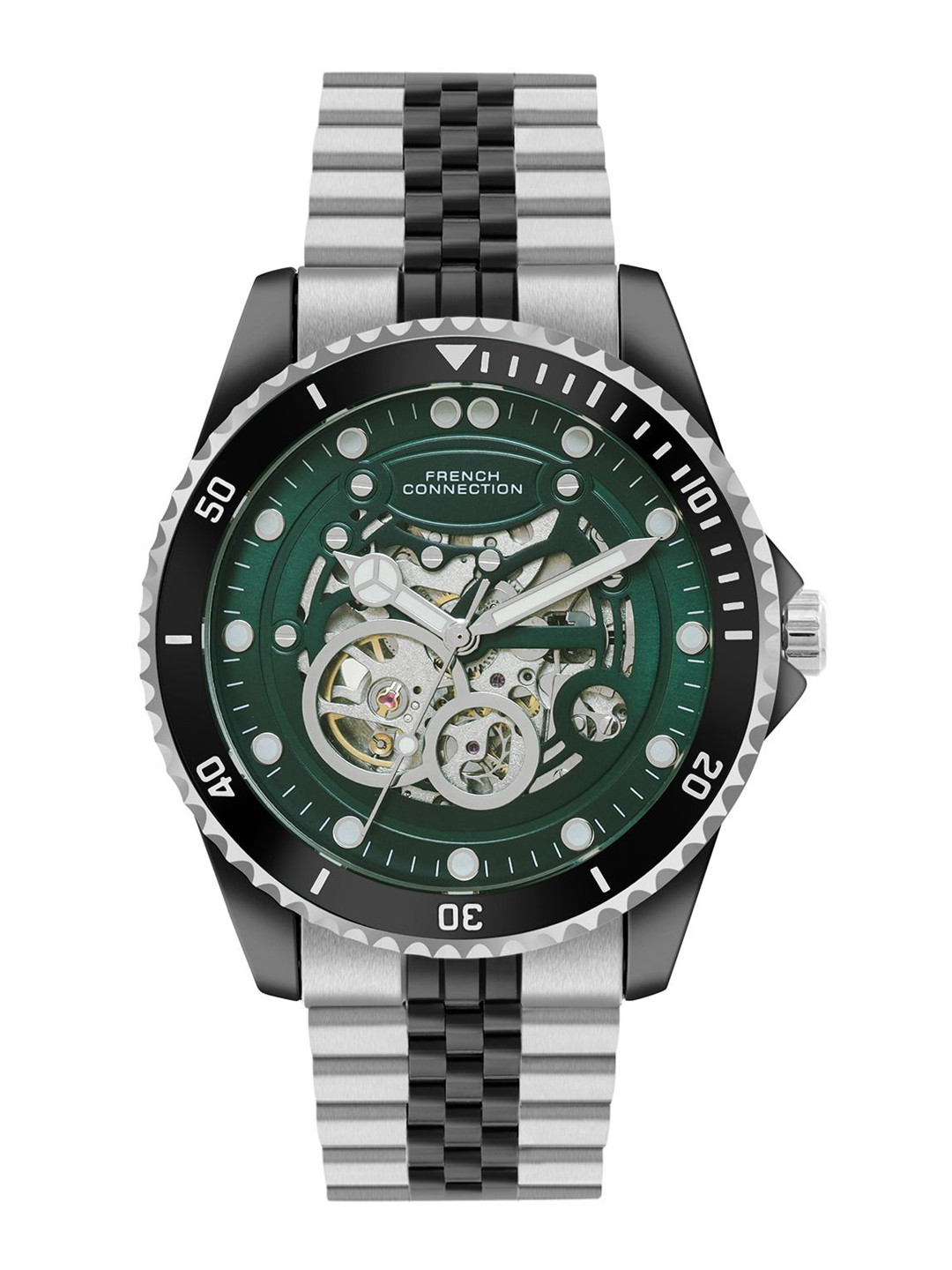 Buy French Connection Men Skeleton Dial & Stainless Steel Bracelet ...