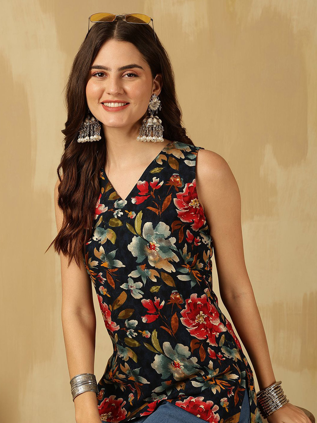 Buy Anouk Rustic Floral Print Top - Kurtis for Women 32900387 | Myntra