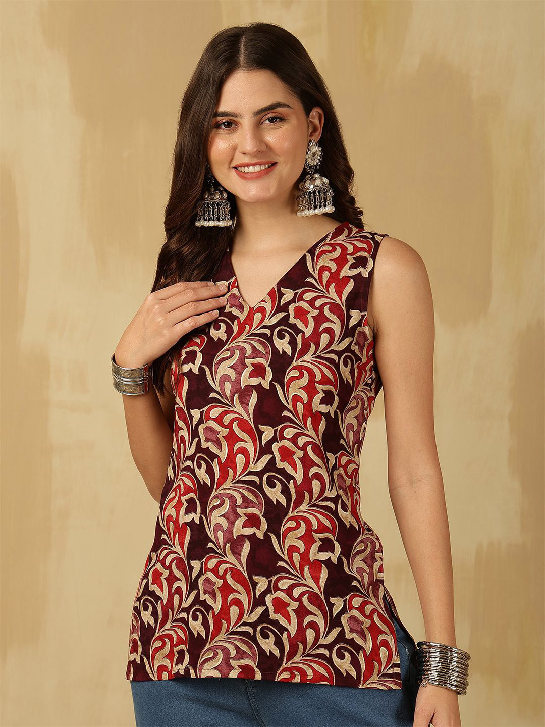 Buy Anouk Rustic Floral Print Top - Kurtis for Women 32900360 | Myntra