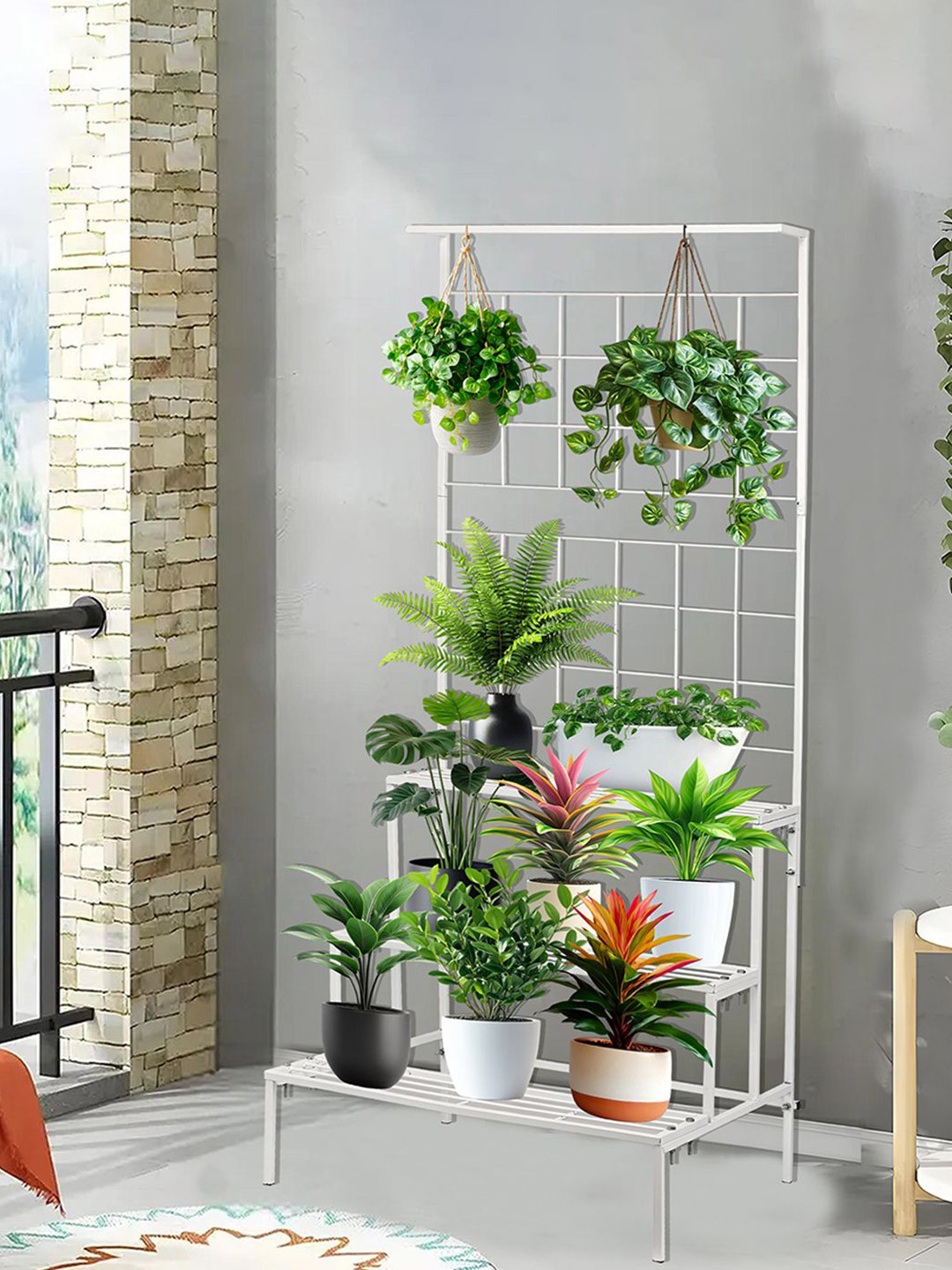 Buy Kuber Industries White Hanging Aloe Vera Artificial Flower ...