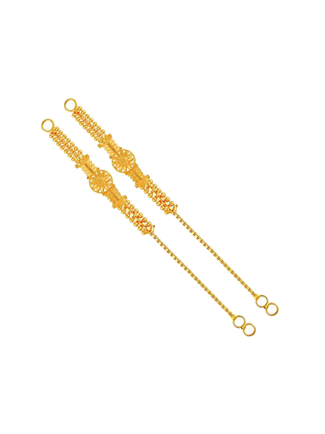 Buy DIVASTRI Gold Plated Floral Shaped Ear Chains - Earrings for Women ...