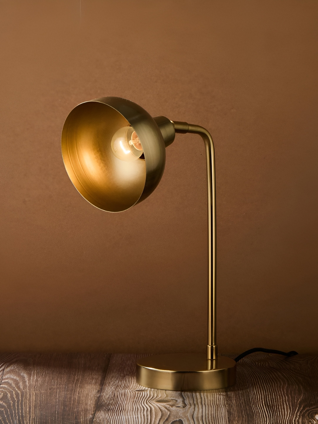 Buy Fabindia Gold Toned Contemporary Bell Shaped Table Lamp With Bulb ...
