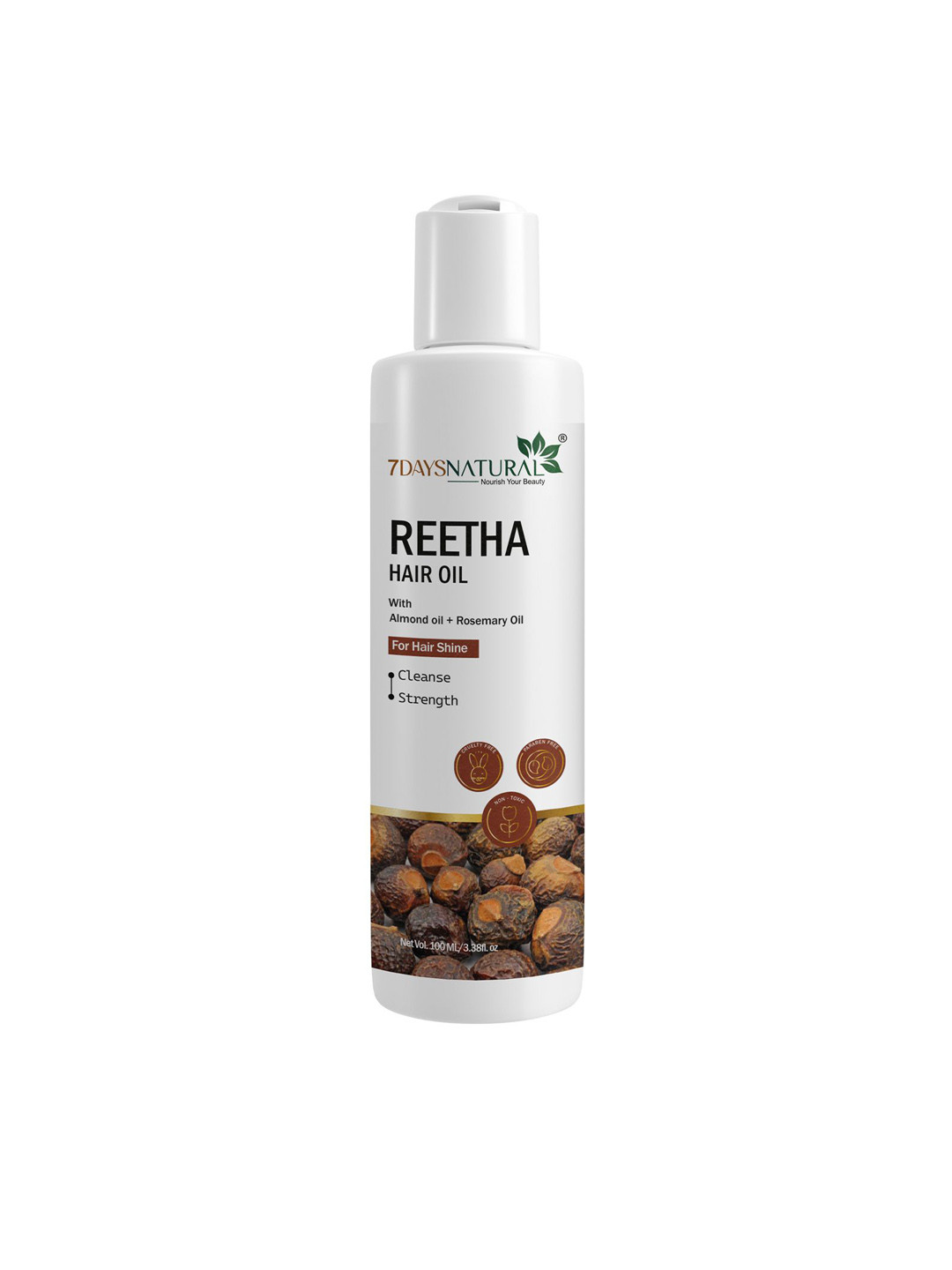 Buy 7DAYS Natural Reetha Hair Oil With Almond Oil For Hair Shine 100 Ml ...