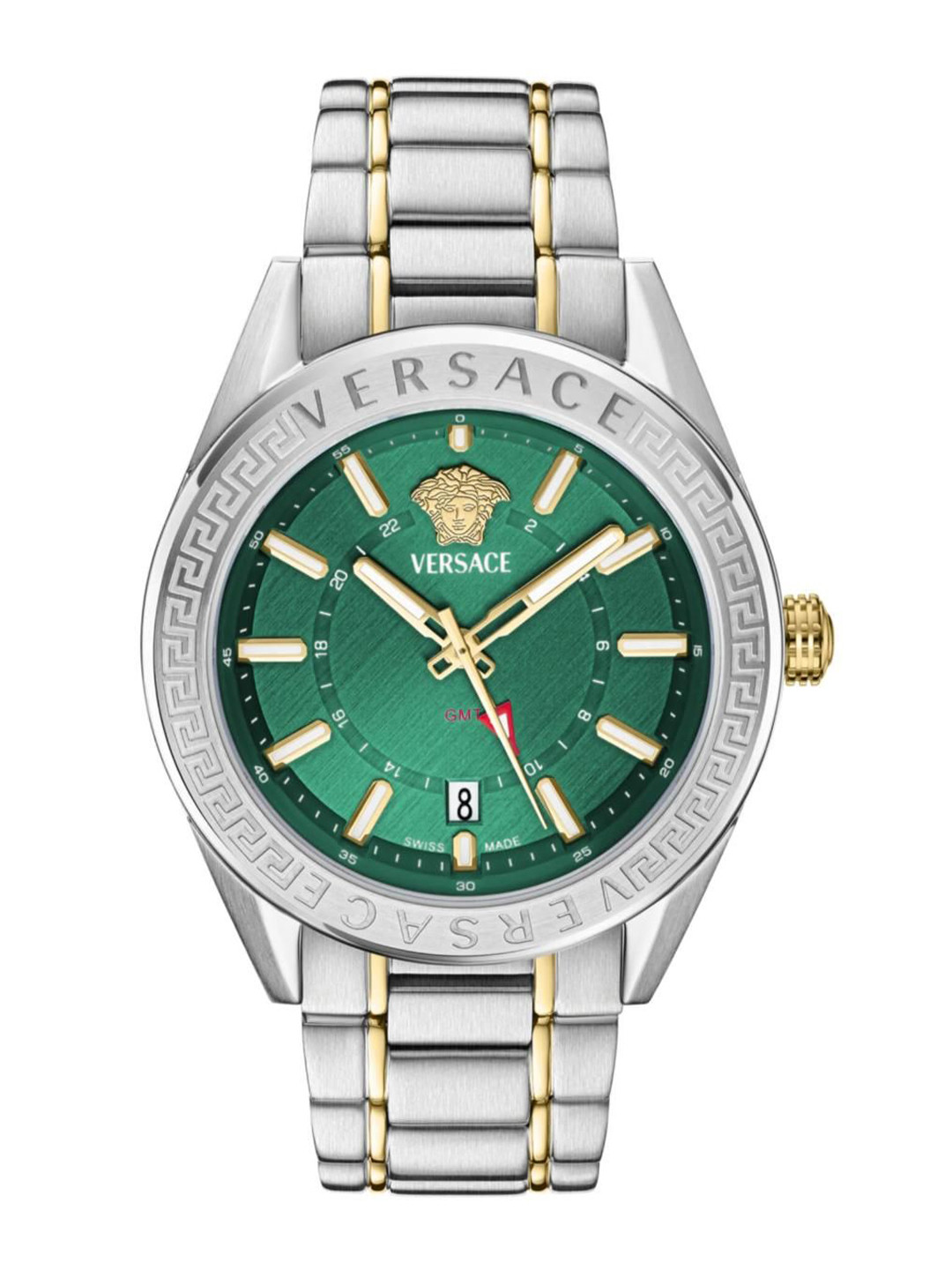 Buy Versace Men Brass Dial & Stainless Steel Bracelet Style Straps ...