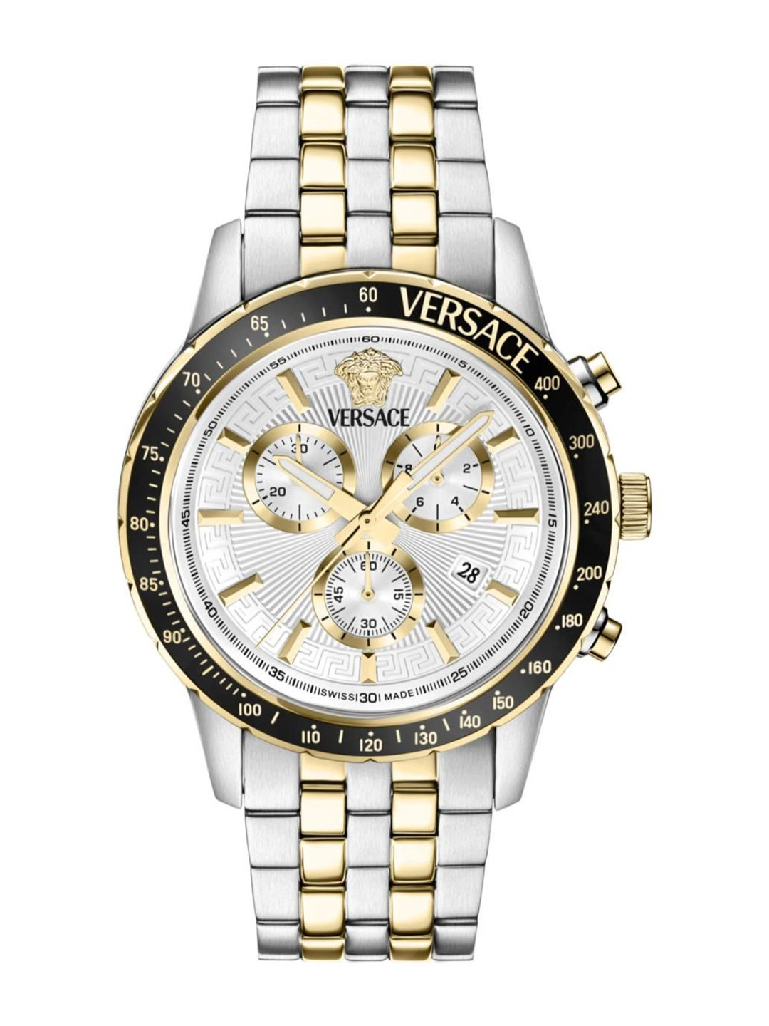 Buy Versace Men Brass Dial & Stainless Steel Bracelet Style Straps ...