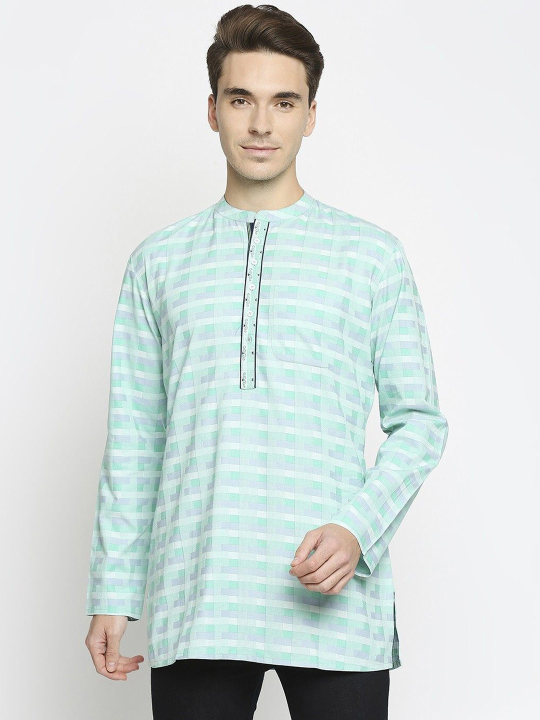 Buy Arch Element Men Striped Thread Work Kurta - Kurtas for Men ...