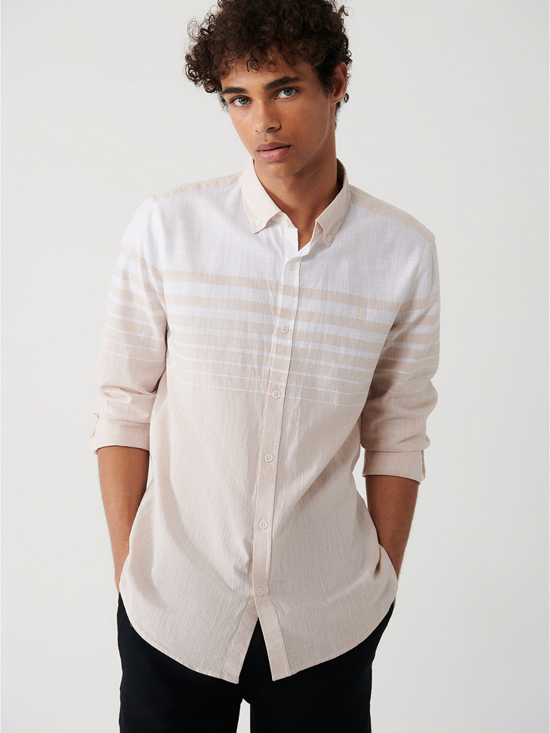 Buy AVVA Men Horizontal Stripes Opaque Striped Casual Shirt - Shirts ...