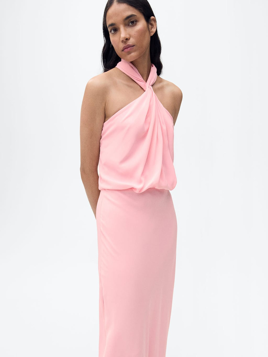 Buy MANGO Halter Neck Blouson Maxi Dress - Dresses for Women 32798236 ...