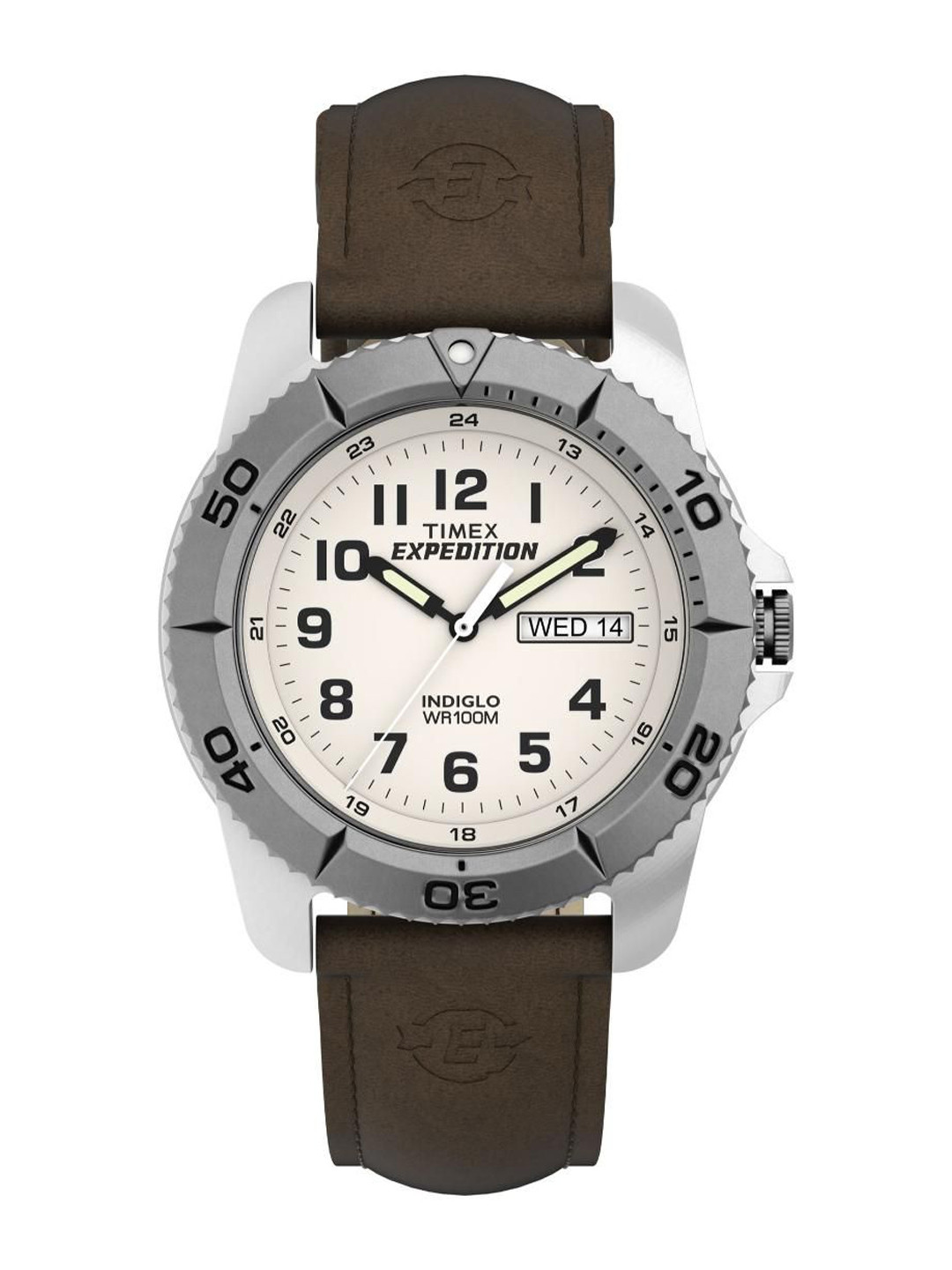 Buy Timex Men Brass Dial & Leather Straps Analogue Watch T46681 ...