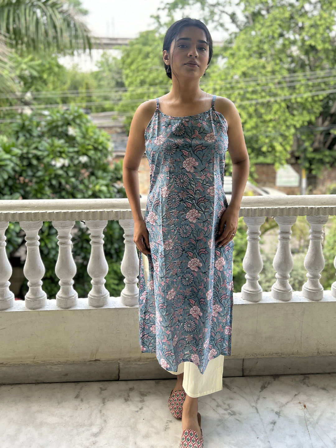 Buy GOODHAND Floral Printed Square Neck Pure Cotton Kurti - Kurtas for ...