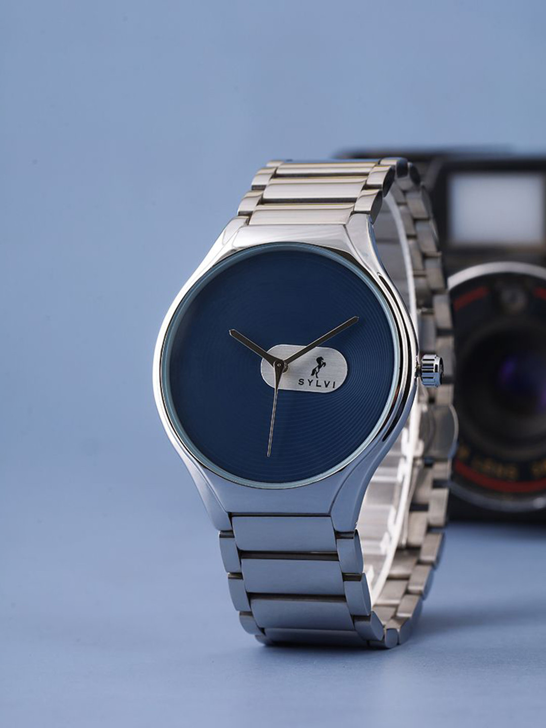 Buy Sylvi Men Patterned Dial & Stainless Steel Straps Analogue Watch ...