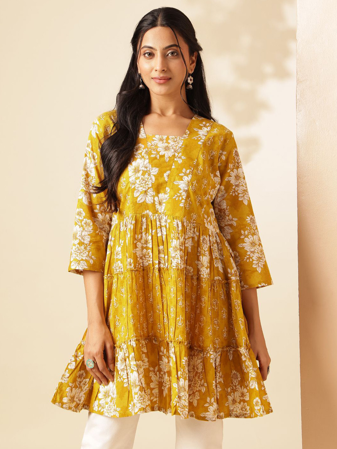 Buy Vbuyz Square Neck Printed Layered Tunic - Tunics for Women 32941532 ...