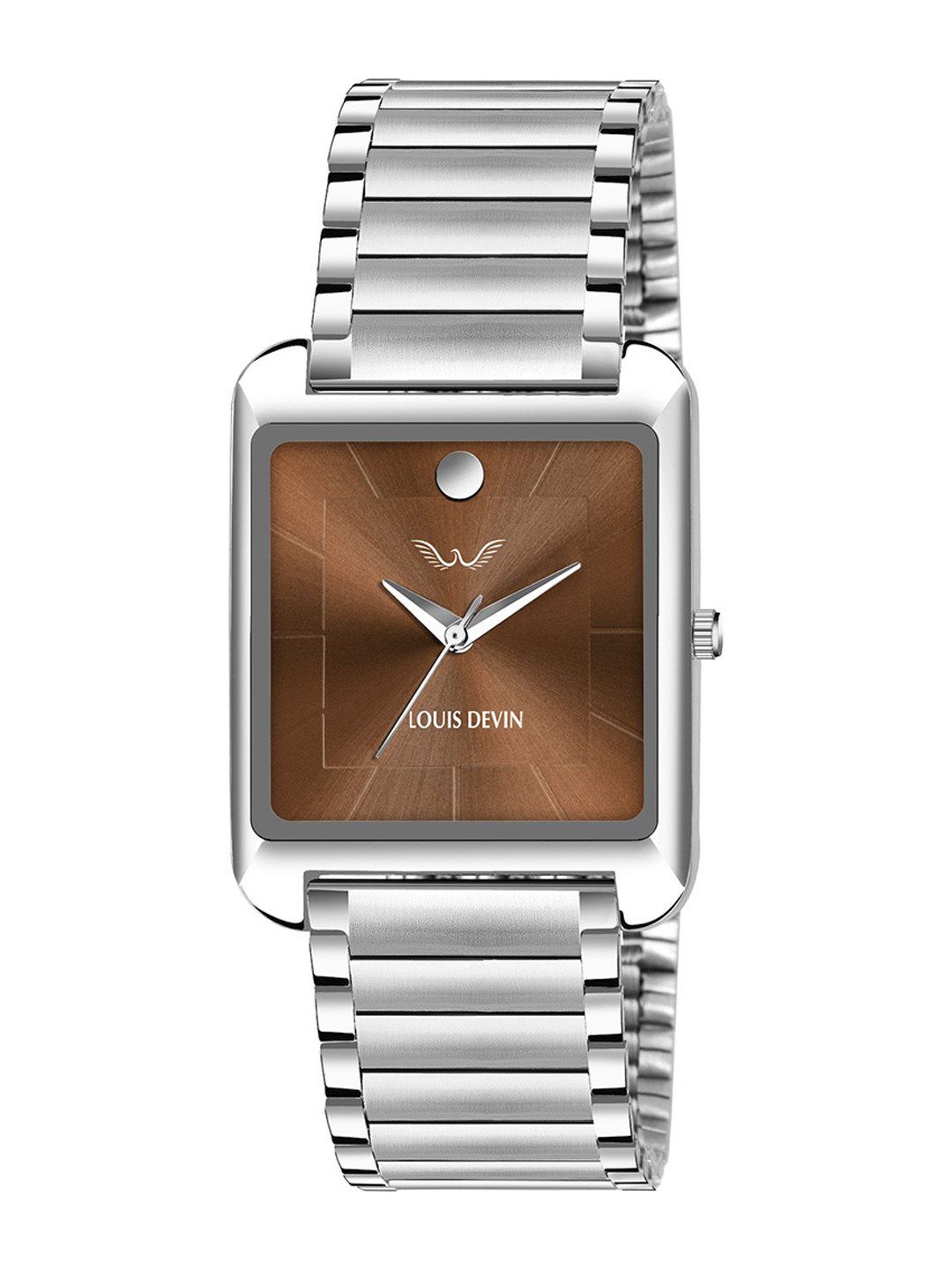 Buy LOUIS DEVIN Men Brass Embellished Dial & Stainless Steel Bracelet ...