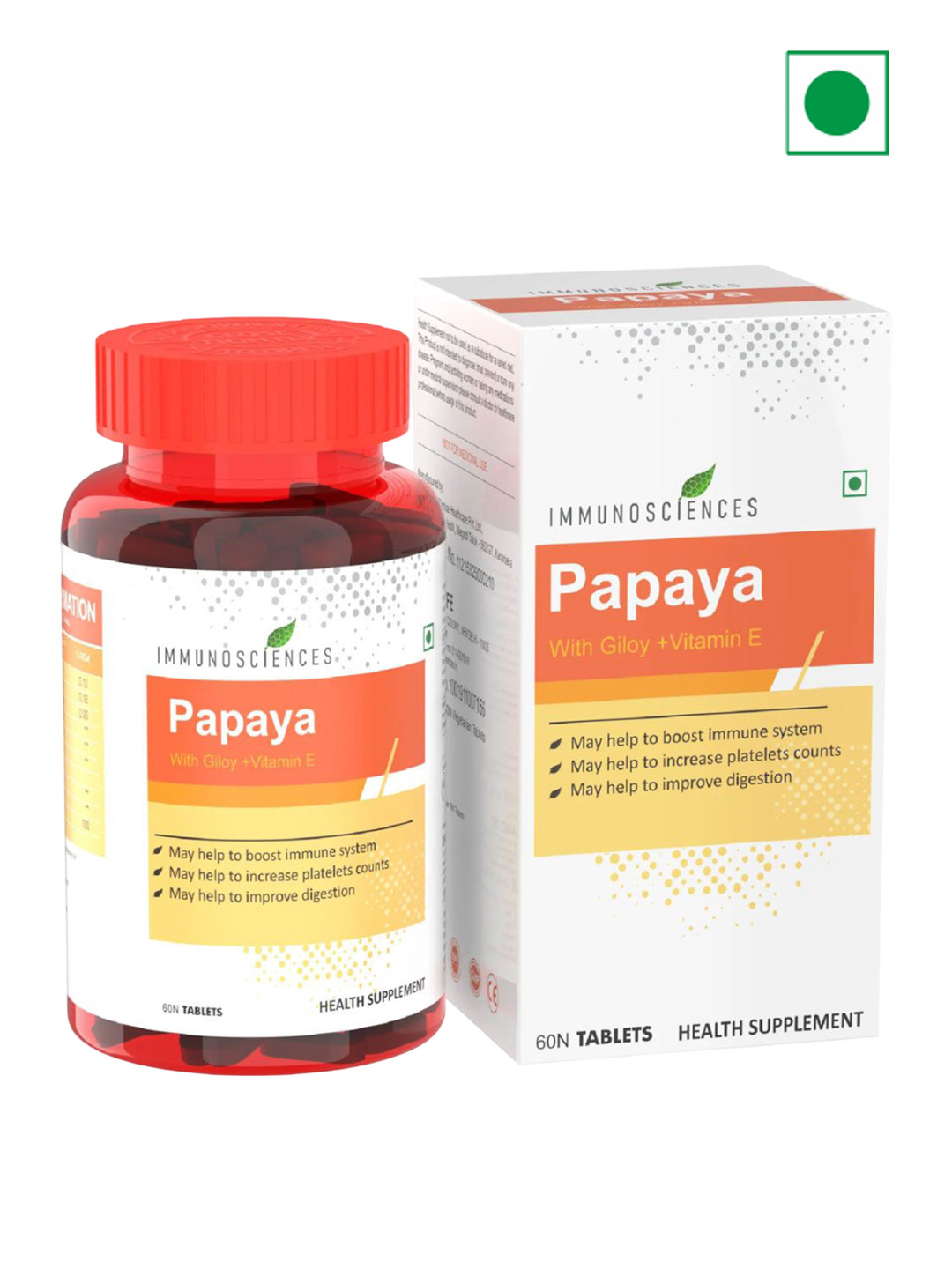 Buy Immunosciences Papaya Tablets With Vitamin E 60 Tablets - Nutrition ...
