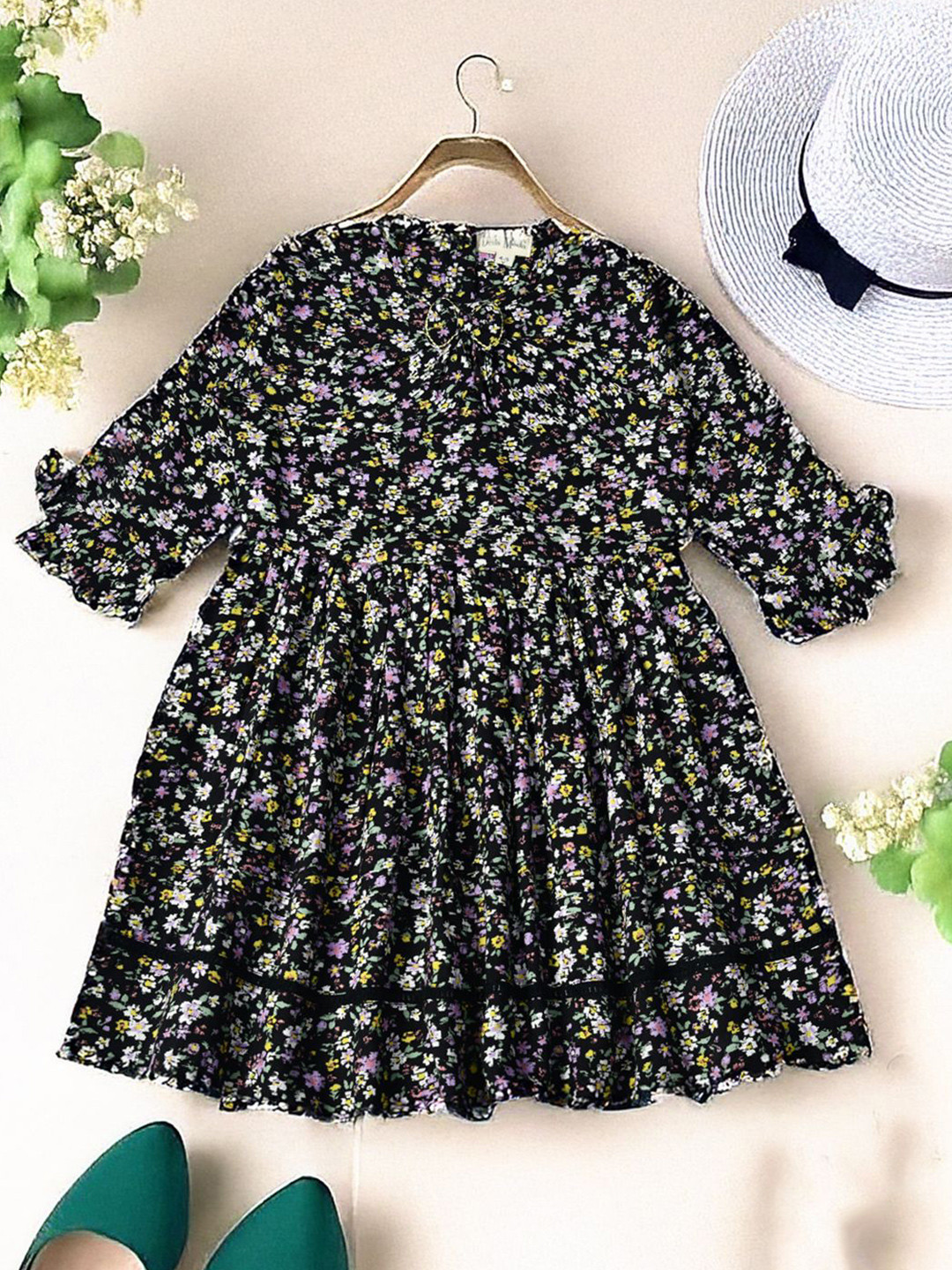 Buy Bella Moda Floral Print Fit & Flare Dress - Dresses for Girls ...