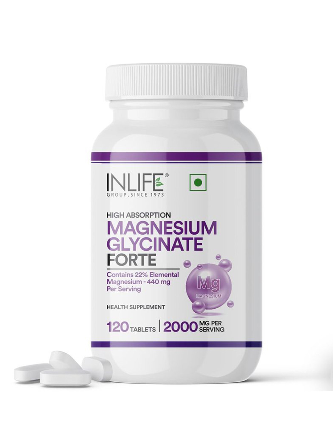 Buy INLIFE Chelated Magnesium Glycinate Forte Supplement 2000 Mg For ...