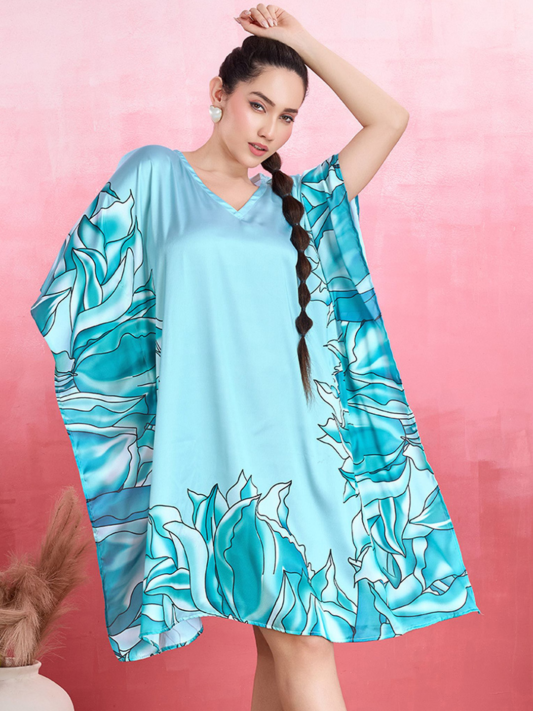 Buy Aquatic Garden Soft Satin Short Kaftan - Dresses for Women 33006588 ...