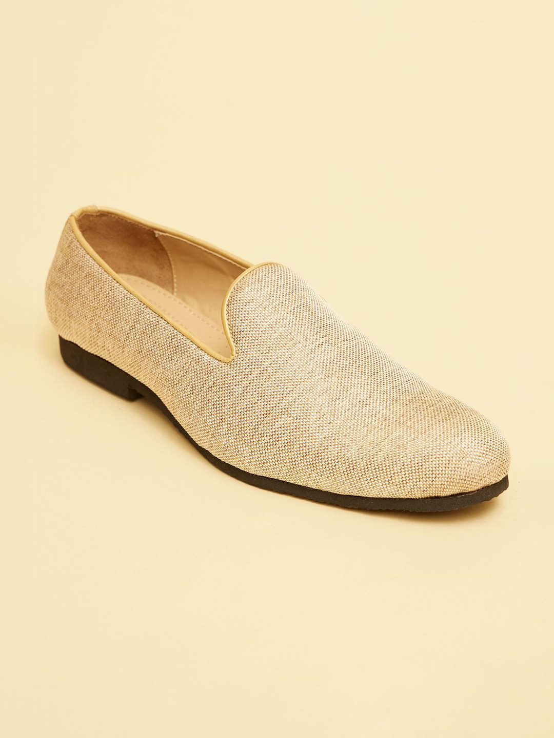 Buy Manyavar Men Self Textured Loafers Mojaris - Casual Shoes for Men ...