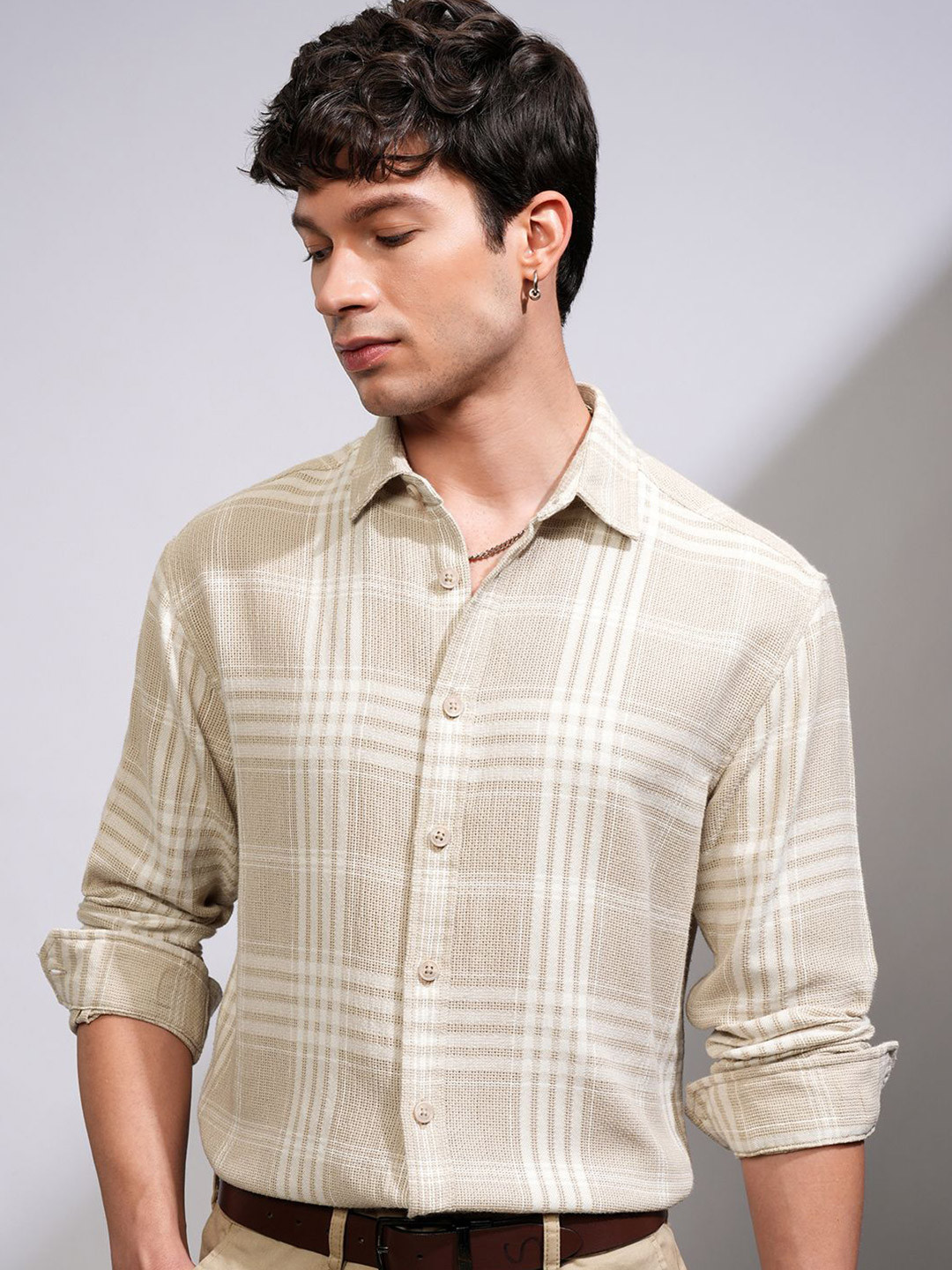 Buy HIGHLANDER Men Mesh Dobby Textured Relaxed Overshirt - Shirts for ...