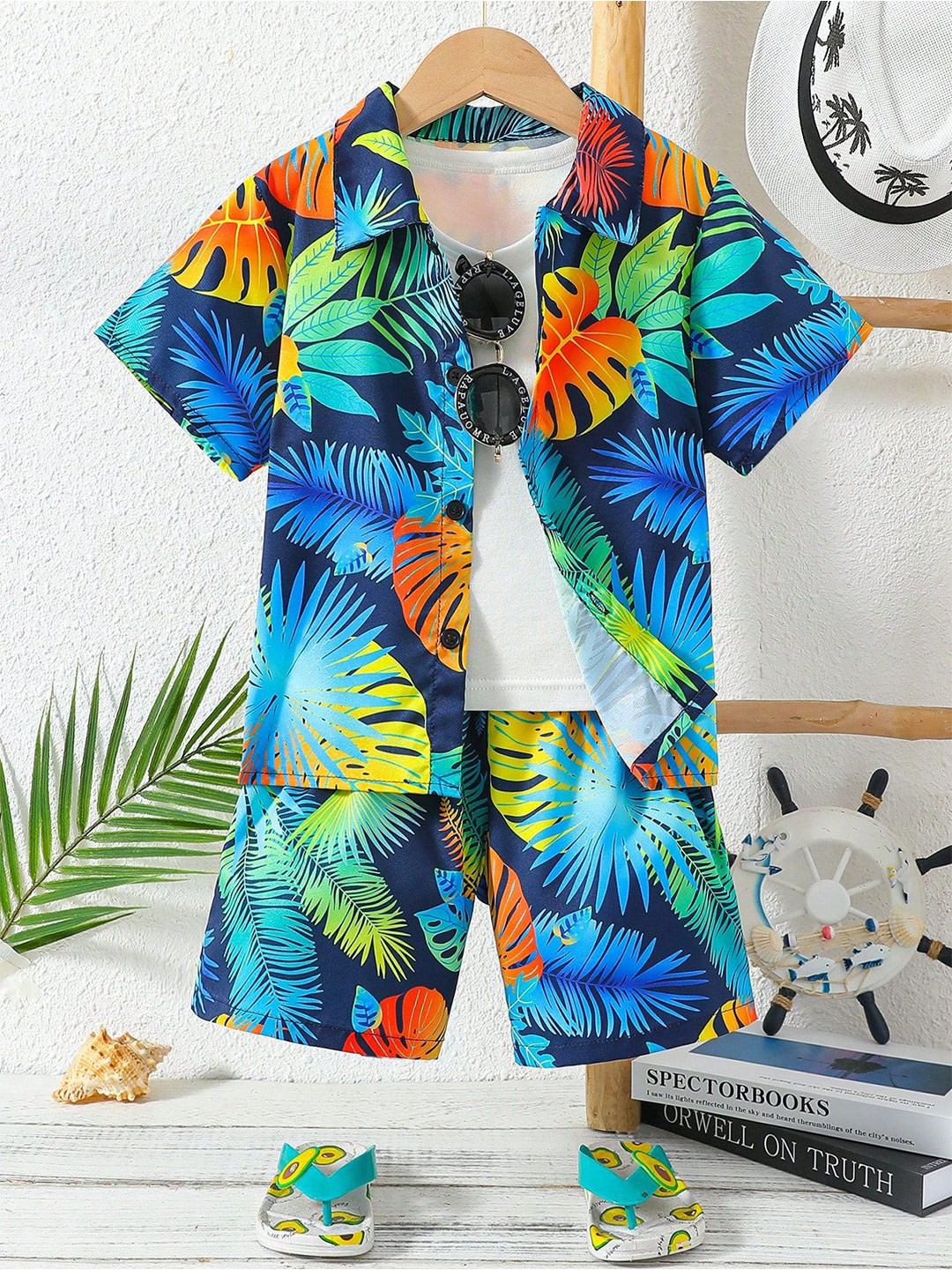 Buy Arshia Fashions Boys Printed Short Sleeves Shirt With Shorts - Clothing Set for Boys ...