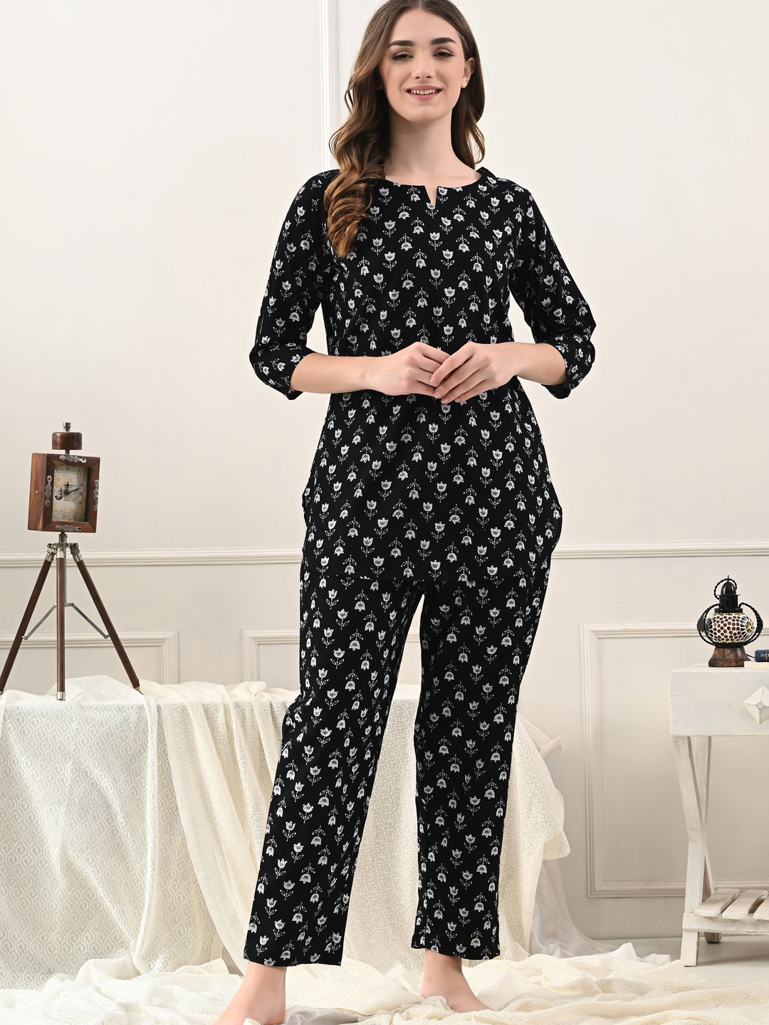 Buy Dreambe Women Cotton Floral Printed Night Suit - Night Suits for ...
