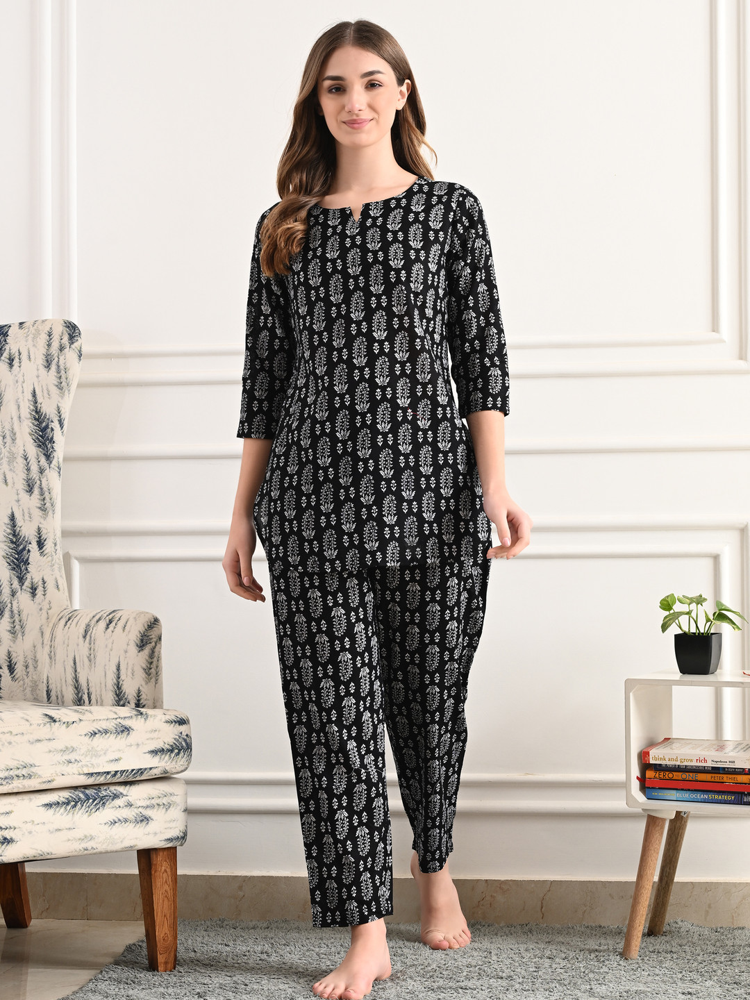 Buy TREND ME Women Floral Printed Pure Cotton Night Suit - Night Suits ...