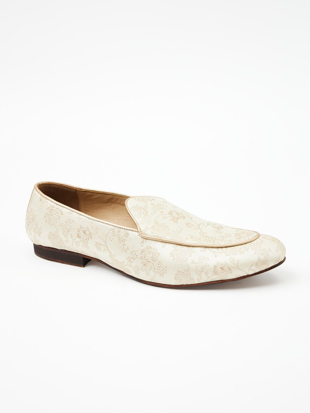 Buy Manyavar Men Floral Textured Ethnic Mojaris - Casual Shoes for Men ...