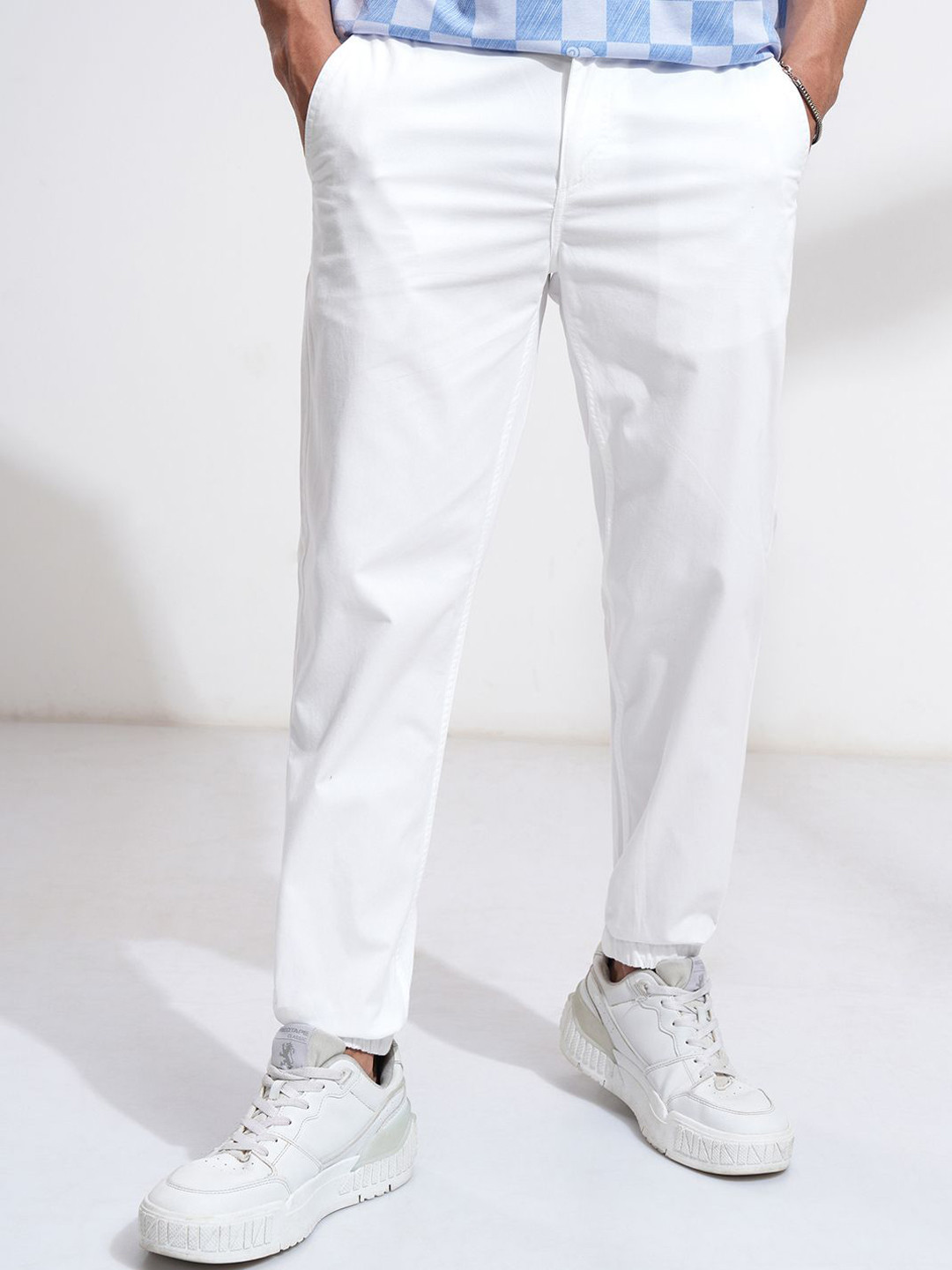 Buy HIGHLANDER Men Solid Half Elasticated Jogger - Trousers for Men ...