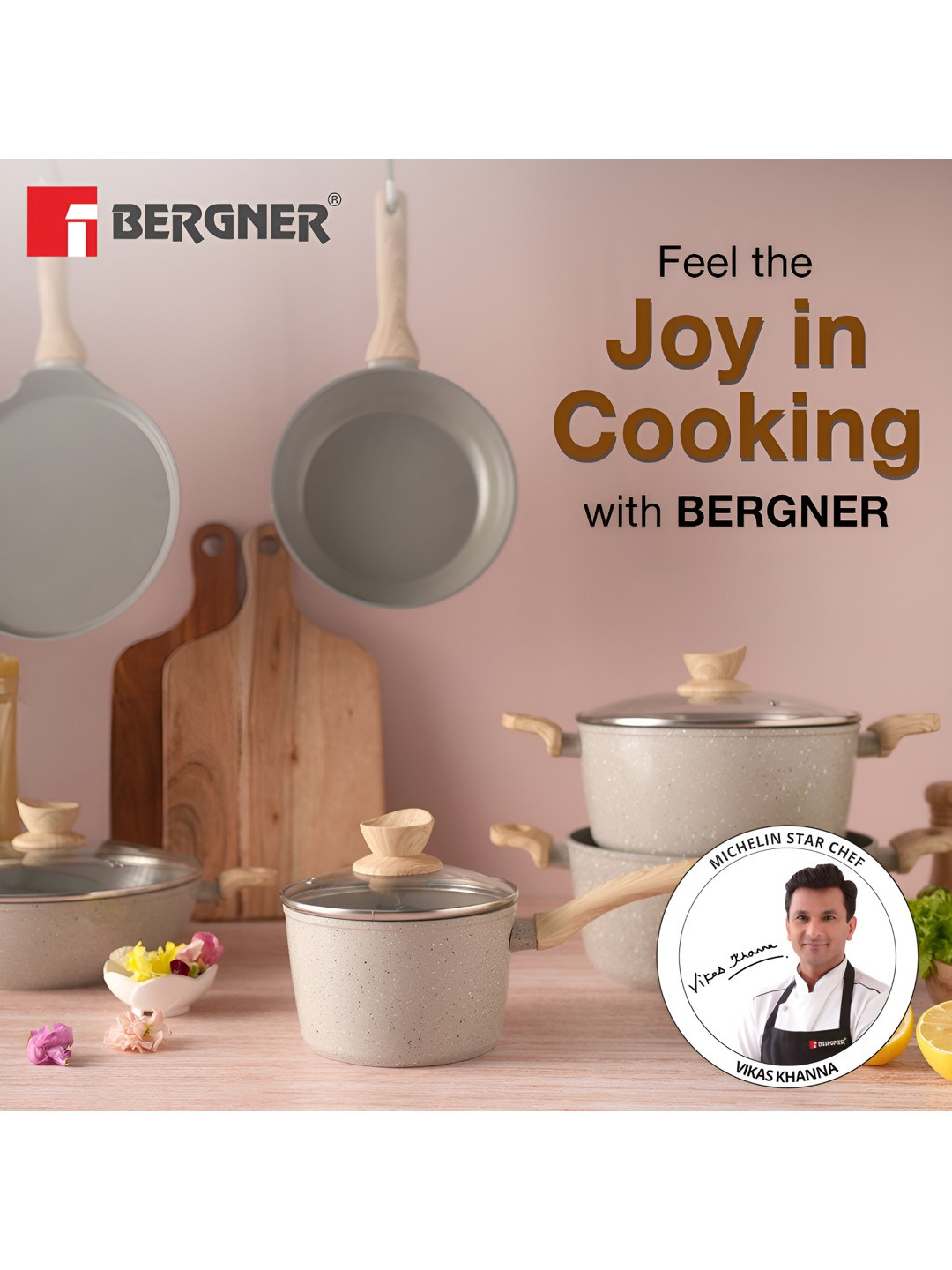 Buy BERGNER Naturally Ceramic White Induction Base Aluminium Sauce Pan ...