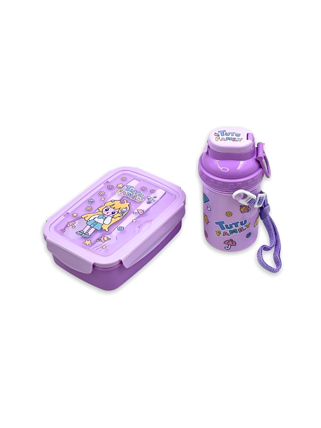 Buy Myntra Elegant Homes Kids Purple 2 Pieces Easy To Clean Lunch Box ...