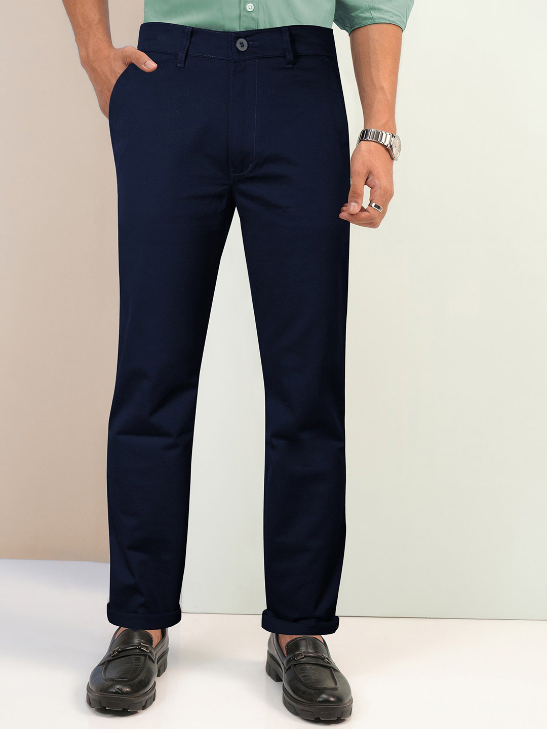 Buy Jb Just BLACK Men Urban Slim Regular Fit Trousers - Trousers for ...