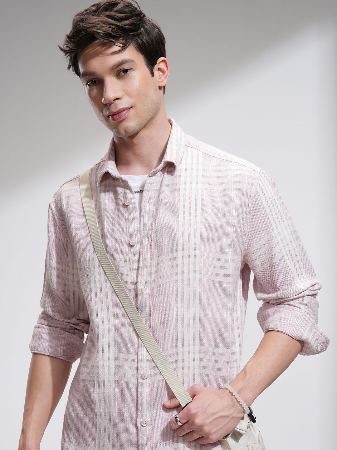 Buy HIGHLANDER Men Mesh Dobby Textured Relaxed Overshirt - Shirts for ...