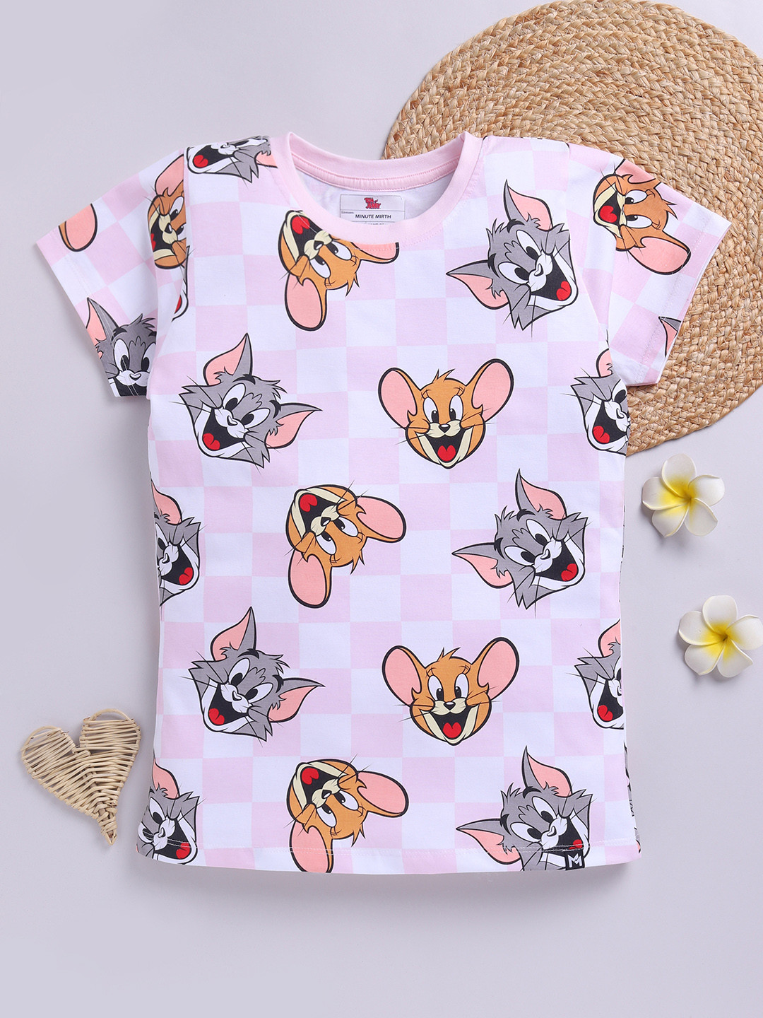 Buy YK X Minute Mirth Girls Tom & Jerry Printed Pure Cotton T Shirt ...
