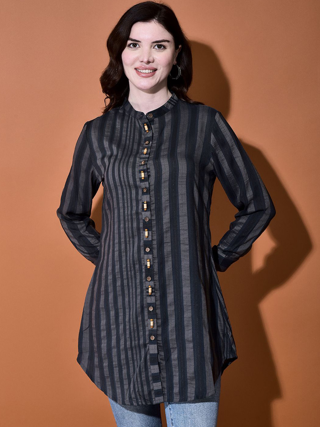 Buy FUTURO Striped Shirt Style Top - Tops for Women 32643890 | Myntra