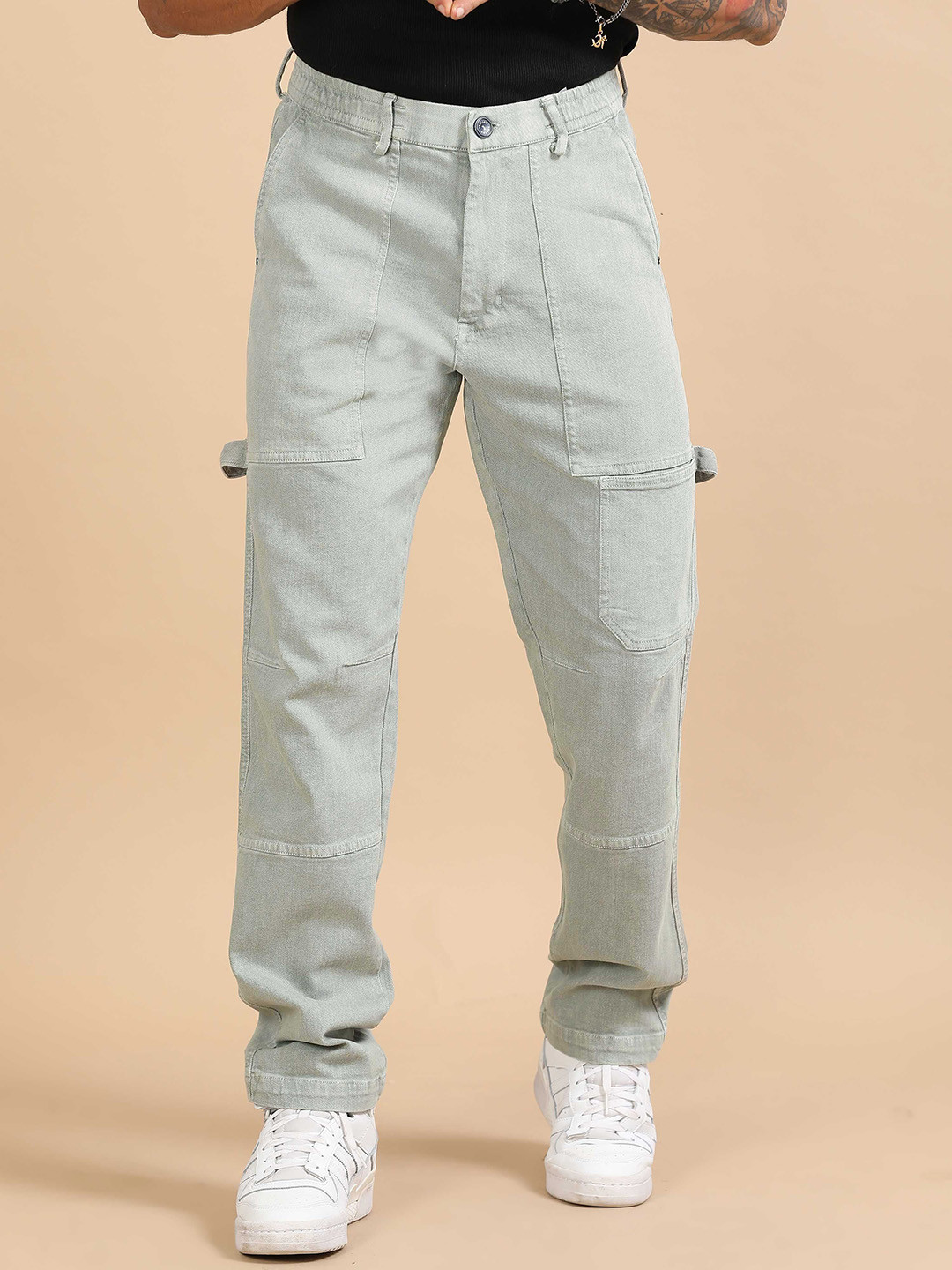Buy Italian Colony Men Straight Fit Cargos Craftline Carpenter Denim ...