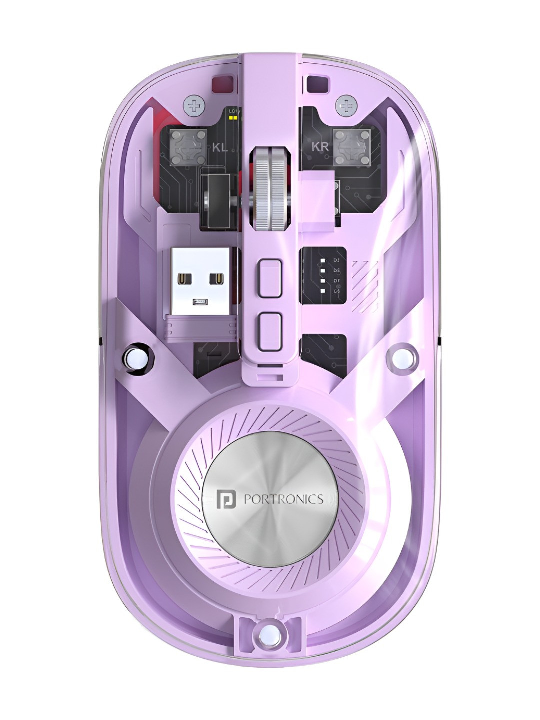 Buy Portronics Toad 8 Transparent Wireless Bluetooth Mouse With Dual ...
