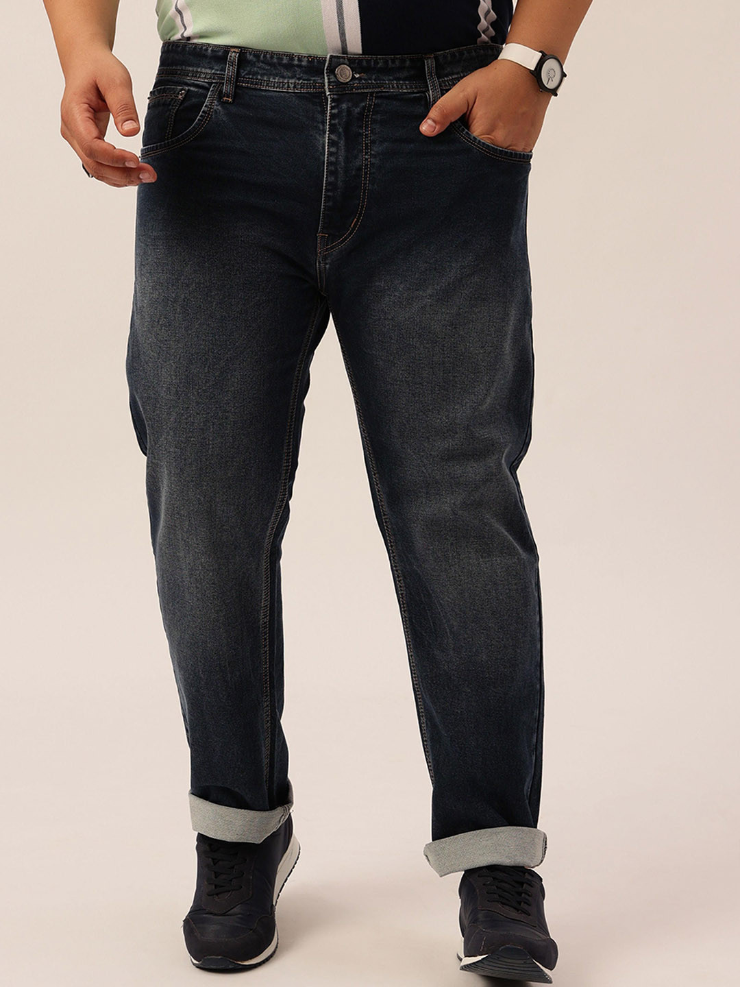 Buy Toodle Plus Size Men Relaxed Fit Light Fade Plus Size Jeans - Jeans ...