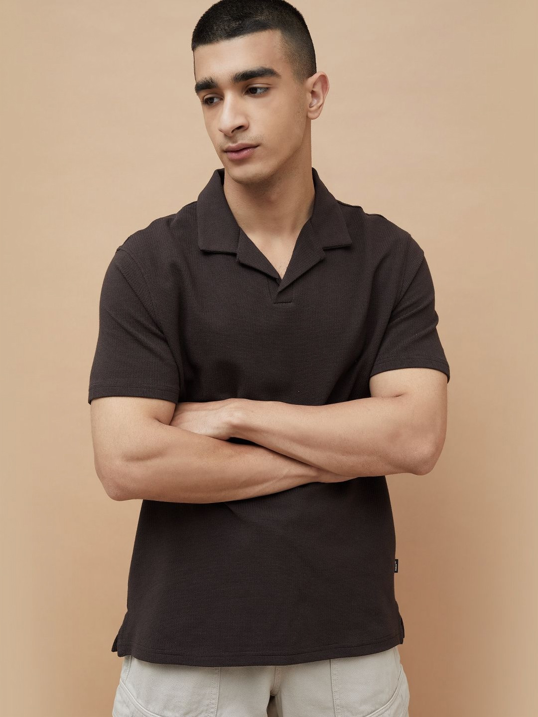 Buy Forca Men Solid Polo Collar Cotton T Shirt - Tshirts for Men ...