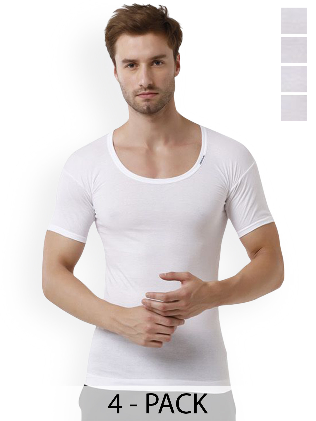 Buy Rupa Men Pack Of 4 Pure Cotton Innerwear Vests - Innerwear Vests ...